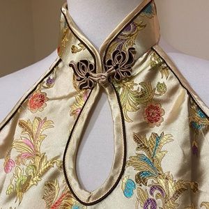 Tops | Nwot Gold Asian Inspired Embroidered Top | Poshmark